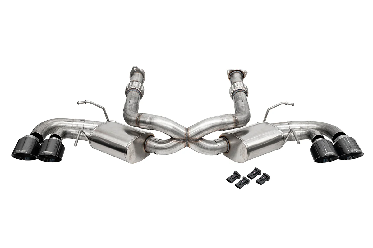 Corsa C8 Stingray Cat-Back Exhaust With Mufflers, No Valves, Gloss ...