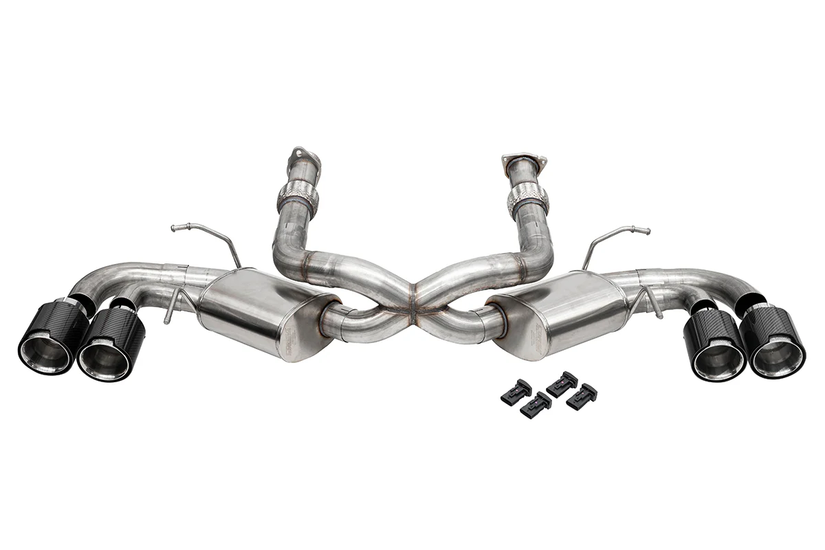 Corsa C8 Stingray Cat-Back Exhaust With Mufflers, No Valves, Carbon ...