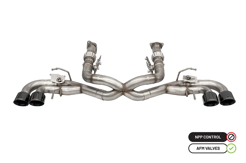 Corsa Xtreme C8 Exhaust With AFM And NPP Valves No Mufflers Black Gloss ...